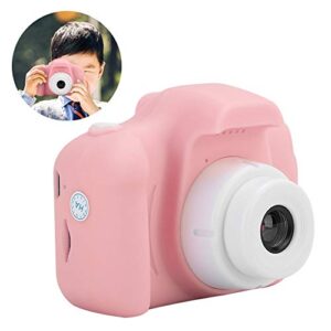 Mini Digital Camera, Children Eye-Friendly and Cear HD Cartoon Camera DIY Photos Video Recording, with 2.0in IPS Screen, Photo Frames, for Kids(Pink)