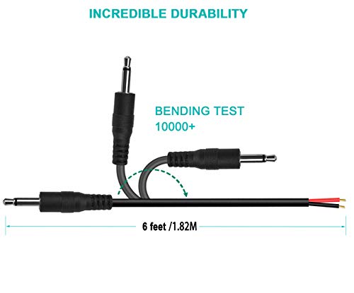 SIOCEN (3 Pack 6 ft) Replacement 3.5mm Male Plug to Bare Wire Open End TS 2 Pole Mono 1/8" 3.5mm Plug Jack Connector Audio Cable Repair