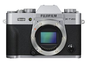 fujifilm x-t20 mirrorless digital camera, silver (body only)