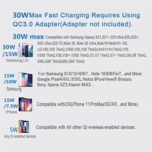 Wireless Charger, 30W Max Fast Wireless Charging Pad Compatible with iPhone 14/14 Plus/14 Pro/14 Pro Max/14 Mini 13/12/11/X/8,AirPods; Wireless Charge Mat for Samsung Galaxy S22/S21/S20 Buds (White)