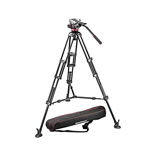 Manfrotto MVH502A,546BK-1 Professional Fluid Video System with Aluminum Legs and Mid Spreader (Black)