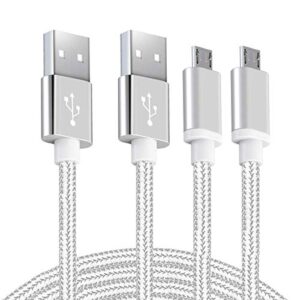 android charger micro usb cable 2pack 6ft fast charging cord for samsung galaxy s6/s7 edge, j3/j7 star prime crown, note 4/5, lg g4 k40 k30 k20 stylo 3, moto, xbox, ps4, kindle fire tablets and phones