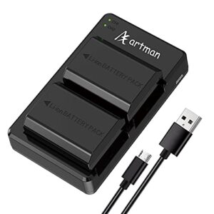 artman np-fz100 battery and dual usb charger for sony z series alpha a7 iii a7 iv a7r iii a7r iv a7s iii a7c, a6600, a9 a9ii a9r a9s a7r3, fx3, a1 camera (2280mah)