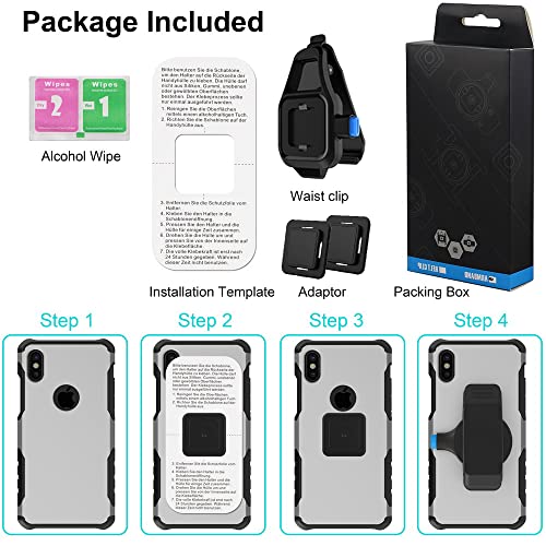 Phone Belt Clip, Lovphone Universal Holder with Quick Mount for iPhone 14/13/12/11,14/13/12/11 Pro,14/13/12/11 Pro Max,XR,XS Max,X,7,8 & Samsung Galaxy S23/S22/S21 Ultra, Plus