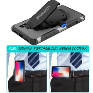 Phone Belt Clip, Lovphone Universal Holder with Quick Mount for iPhone 14/13/12/11,14/13/12/11 Pro,14/13/12/11 Pro Max,XR,XS Max,X,7,8 & Samsung Galaxy S23/S22/S21 Ultra, Plus