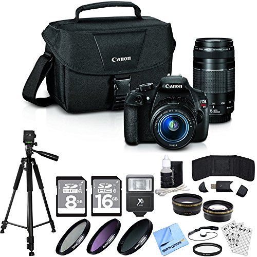 Canon EOS Rebel T5 18MP DSLR Camera EFS 18-55mm & EF 75-300mm Four Lens Ultimate Bundle