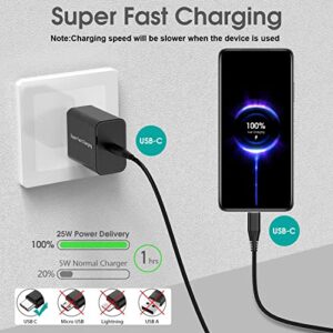 25W USB C Wall Charger and Cable for Samsung Galaxy A14 A13 A53 5G S22 S23 Plus Ultra S21 S20 FE 5G,Note 10 20,A23 A52 A71 A54 A24,Google Pixel 7 6/6 Pro 4A 5,Super Fast Charging Block/Power Adapter