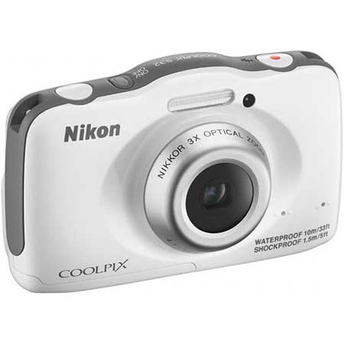 Nikon COOLPIX S32 13.2 MP Waterproof Digital Camera with Full HD 1080p Video (White) (Discontinued by Manufacturer)