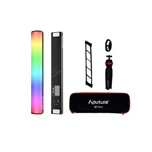 Aputure MT Pro RGB Light Wand 7.5W Output Bi-Color 2000K -10000KPixel-Mappable RGBWW Mini LED Tube Support Sidus Link App/DMX/RDM Control (30cm)