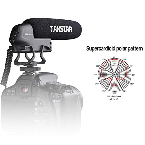 Takstar SGC-600 Shotgun Microphone, Camera Microphone for iPhone Smartphone, Nikon Canon Sony DSLR Camcorder Professional Video Microphone with Windscreen, Shock Mount, 3.5mm Stereo Audio Jack