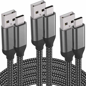 usb c cable,3pack 10ft 6ft 3ft,fast charging,nylon,charger cord for lg stylo 5 4 g8x g8 v50 v40 thinq,samsung galaxy s10e s10 s9 plus,note 10 9,a10e a20e a20 a30 a40 a50 a70 a80,moto g7 z4 z3,zte,sony