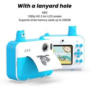 Kids Print Camera, HD 1080P Dual Lens Printing Camera Thermal 2.4in LCD Screen USB Port for Home