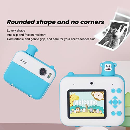 Kids Print Camera, HD 1080P Dual Lens Printing Camera Thermal 2.4in LCD Screen USB Port for Home