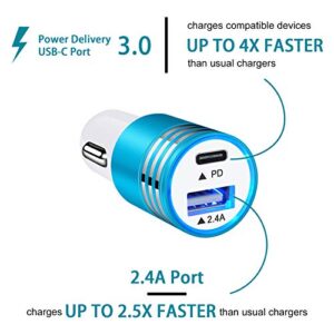 Fast Charger PD Car Charger Block 30W Car Plug+USB C to C Fast Charging Cable for Samsung Galaxy Z Flip 4 3 S23 S22 S21+ S21 Ultra S20 Z Fold 4 3 Note 20 S10 A03s A20 A53 A13 A21 A70 A71 A01 S9 A32 S8