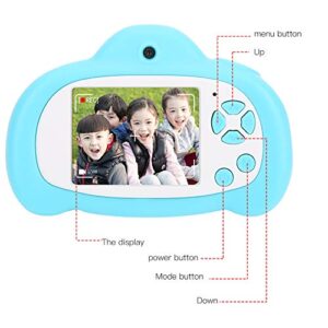 PAKIDS Kids Camera， 2 inch IPS HD Display Screen 1080P Cartoon Kids Camera Children Toy Cameras with Front and Rear Dual Cameras,Mini Camera(Blue) (Color : Blue)