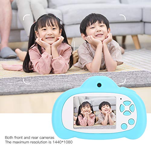 PAKIDS Kids Camera， 2 inch IPS HD Display Screen 1080P Cartoon Kids Camera Children Toy Cameras with Front and Rear Dual Cameras,Mini Camera(Blue) (Color : Blue)