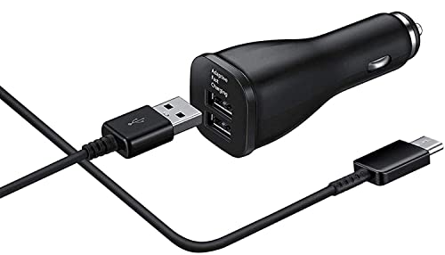 Samsung Adaptive Fast Charging Dual-Port Car Charger, LaoFas USB Rapid Car Charger with Type C Cable 5ft Compatible Samsung Galaxy S10+/S10e/S10/S9/S9 Plus/S8/S8 Plus/S8 Active/Note10 and More