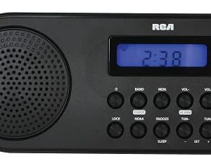 RCA – NOAA Emergency Weather Alert Radio with AM/FM Radio, Digital Clock and Alarm – AC or Battery Powered (RCWR7)