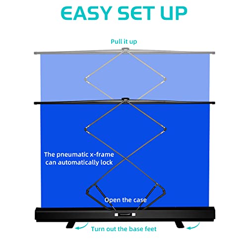 【Easy Set Up】 RAUBAY 6.2 x 5 ft Collapsible Blue Screen Backdrop Portable Retractable Chroma Key Panel Photo Background with Stand for Video Conference, Photographic Studio, Streaming