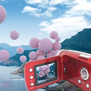 digital video camera 12 million-pixels 1.8 inch camera, entry-level camera 4x digital zoom camera all-in-one machine, professional digital camera with built-in micphone&speaker (red)