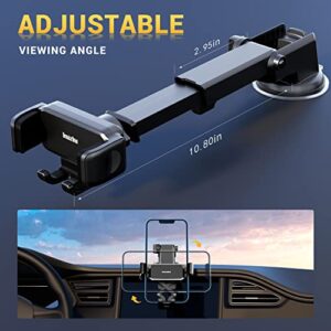 Imazing Phone Mount for Car, Car Phone Holder for Dashboard, Windshield, and Air Vent, Cell Phone Holder with Suction Cup