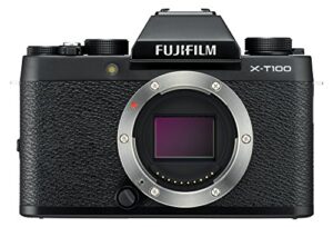 fujifilm x-t100 mirrorless digital camera, black (body only)