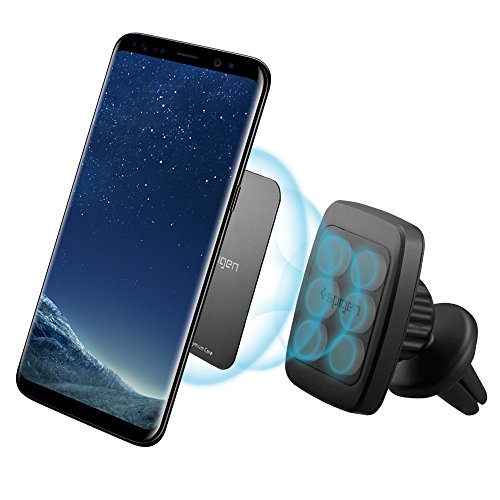 Spigen Hexa Magnetic Air Vent Hands Free Clip Cell Phone Mount Holder for Car Compatible with All Mobile Phones - Black