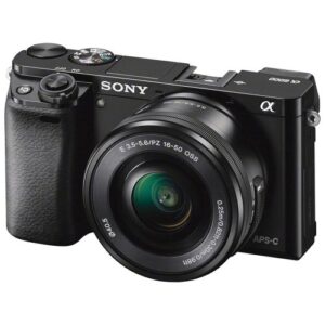 Sony Alpha a6000 Mirrorless Camera with 16-50mm Lens Black with Soft Bag, 64GB Memory Card, Card Reader, Plus Essential Accessories