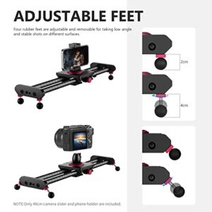 NEEWER 16"/40cm Carbon Fiber Camera Slider, Lightweight Rail Dolly Track Slider with 4 Bearings, Phone Clip, Compatible with Mirrorless Camera iPhone 13 13 Pro 13 Pro Max, Max Load 2.2lb/1kg, VS-CF50