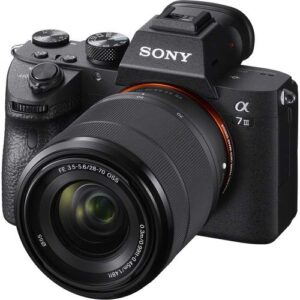 Sony Alpha a7 III Mirrorless Camera with 28-70mm Lens with Soft Bag, 2X Extra Batteries, Rode Mic, LED Light, External Monitor, 2X 64GB Memory Card, Sling Soft Bag, Plus Essential Accessories