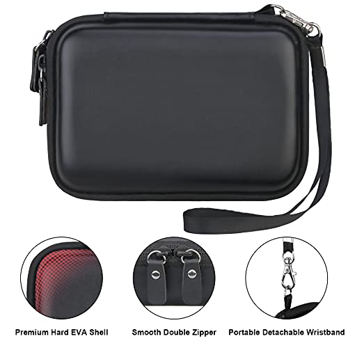 Canboc Hard Case for Panasonic Lumix ZS200/ZS100/ZS80/ZS70/ZS60/LX10 4K Digital Camera, Travel Carrying Camera Bag, Mesh Pocket fits USB Cable, Batteries, Black