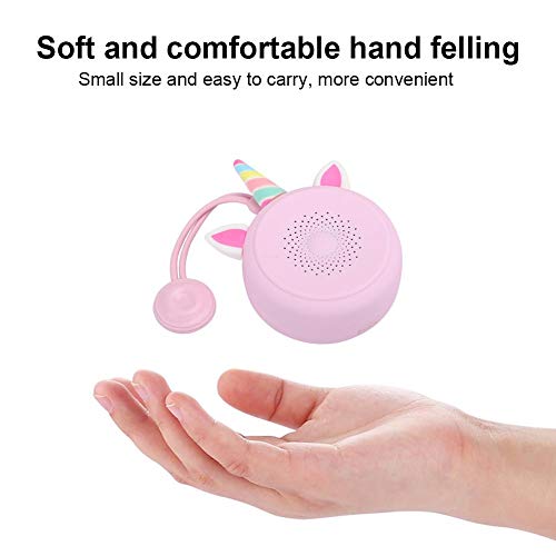 Bluetooth Speaker Pink Waterproof, Unicorn Cartoon Wireless Bluetooth Portable Speaker Desktop Wireless Music Player for Camping/Beach/Sports/Shower