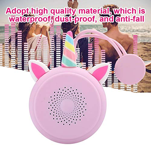 Bluetooth Speaker Pink Waterproof, Unicorn Cartoon Wireless Bluetooth Portable Speaker Desktop Wireless Music Player for Camping/Beach/Sports/Shower