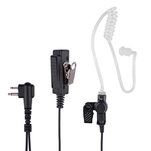 motorola cp200 cp200d earpiece, compatible with motorola bpr40 cp100d cp185 rdm2070d two way radio headset walkie walkie surveillance kit police headphones (motorola 2 pin)