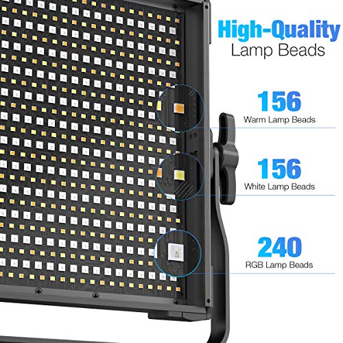 Switti RGB Video Light, Full Color Studio Photography Lighting Kit, 50W LED Panel Light with Softbox, 552 LEDs/CRI 97+, 2600K-10000K/0-360 Adjustable Colors/9 Kinds of The Scene Lights