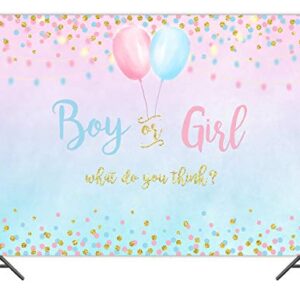 Mocsicka Boy or Girl Gender Reveal Decoration, Blue or Pink Dots Balloon Party Backdrop, Gender Reveal Banner Supplies (5x3ft (60x36 inch))