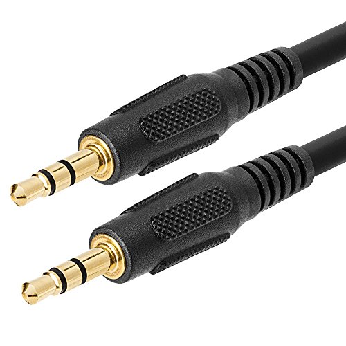 Cmple - 3.5mm Aux Male to Male Audio Cable for Stereo Speaker with Gold-Plated Plugs Male to Male Jack Auxiliary Cord Adapter for Car, Phone, Headphones - 75 Feet, Black