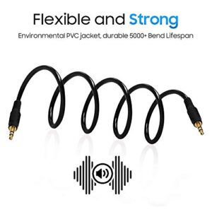 Cmple - 3.5mm Aux Male to Male Audio Cable for Stereo Speaker with Gold-Plated Plugs Male to Male Jack Auxiliary Cord Adapter for Car, Phone, Headphones - 75 Feet, Black