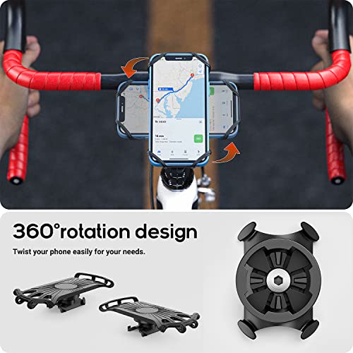 TUSITA 360° Rotation Universal Bike Phone Mount for Universal Stem & Handlebar - Fits 4.7"-6.9" Phones for iPhone 14 13 12 11 Pro Max - Compatible with Garmin Edge GPS