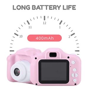 Kids Camera for Girls and Boys, Mini Portable 2.0 inch IPS Color Screen Children Digital Camera, Children Digital HD Cameras 1080P with 32GB TF Card(Pink)