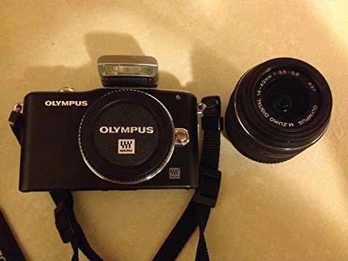 Olympus PEN E-PM1 12.3MP Interchangeable Camera with CMOS Sensor, 3-inch LCD and 14-42mm II Lens (Black) (Old Model)