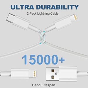 [Apple MFi Certified] iPhone 12 13 14 Fast Charger, ARCCRA 20W PD Dual Port USB C Wall Charger Plug Charging Block Adapter + 2 X 6FT Lightning Cable for iPhone 14 13 12 Pro Max Mini 11 XS XR X, iPad