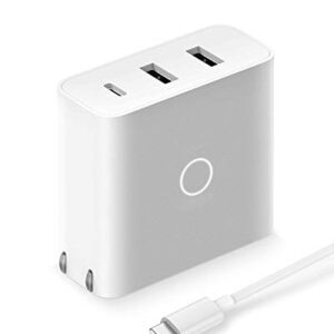 ZMI zPower 3-Port Travel Charger with 25W PPS Support: 45W USB-C PD and 18W-Split Dual USB-A Wall Charger (White) [Note: This is Not a 45W PPS Charger for Galaxy Note10+]