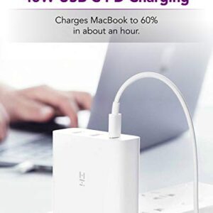 ZMI zPower 3-Port Travel Charger with 25W PPS Support: 45W USB-C PD and 18W-Split Dual USB-A Wall Charger (White) [Note: This is Not a 45W PPS Charger for Galaxy Note10+]