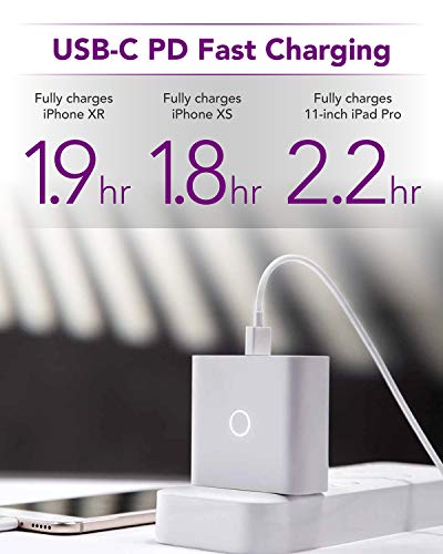 ZMI zPower 3-Port Travel Charger with 25W PPS Support: 45W USB-C PD and 18W-Split Dual USB-A Wall Charger (White) [Note: This is Not a 45W PPS Charger for Galaxy Note10+]