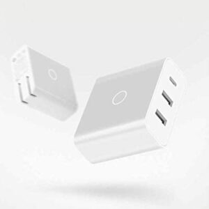 ZMI zPower 3-Port Travel Charger with 25W PPS Support: 45W USB-C PD and 18W-Split Dual USB-A Wall Charger (White) [Note: This is Not a 45W PPS Charger for Galaxy Note10+]