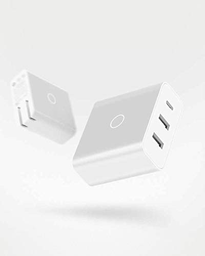 ZMI zPower 3-Port Travel Charger with 25W PPS Support: 45W USB-C PD and 18W-Split Dual USB-A Wall Charger (White) [Note: This is Not a 45W PPS Charger for Galaxy Note10+]