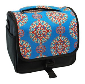 designer teal medallion dslr camera bag