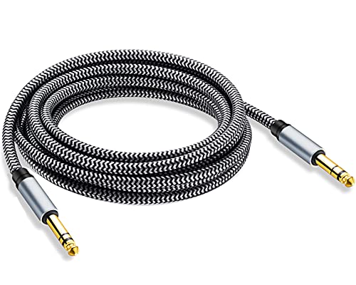 Morelecs 1/4 inch TRS Cable 20ft - 6.35mm (1/4) TRS to 6.35mm (1/4) TRS Stereo Audio Cable Male to Male Heavy Duty 6.35mm Male to Male Stereo Jack Balanced Audio Path Cord