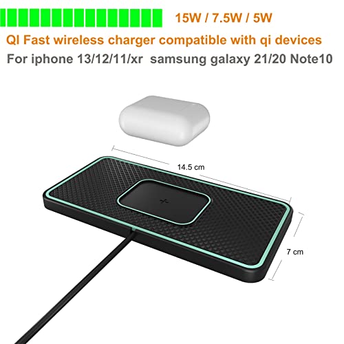 Wireless Charger,SANMIDO Wireless car Charger Charging pad 10w Wireless Phone Charger Non Slip qi Fast Charger pad Android Cell Phone Wireless Charging mat galaxy21/20S9S10S8Note10 (C1P)